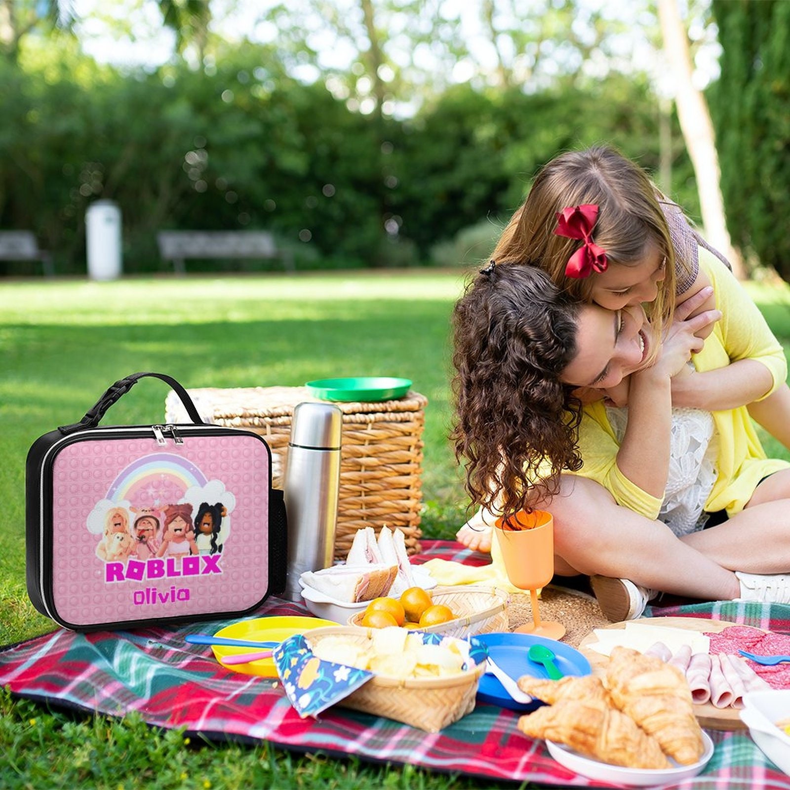 Personalized Name, Pink Roblox Girls Leather Lunchbox, pop It ...