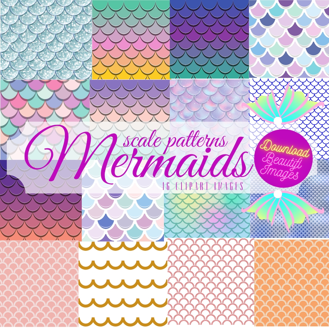 16 Mermaid Svg Mermaid Scales Svg Mermaid Seamless Pattern - Etsy