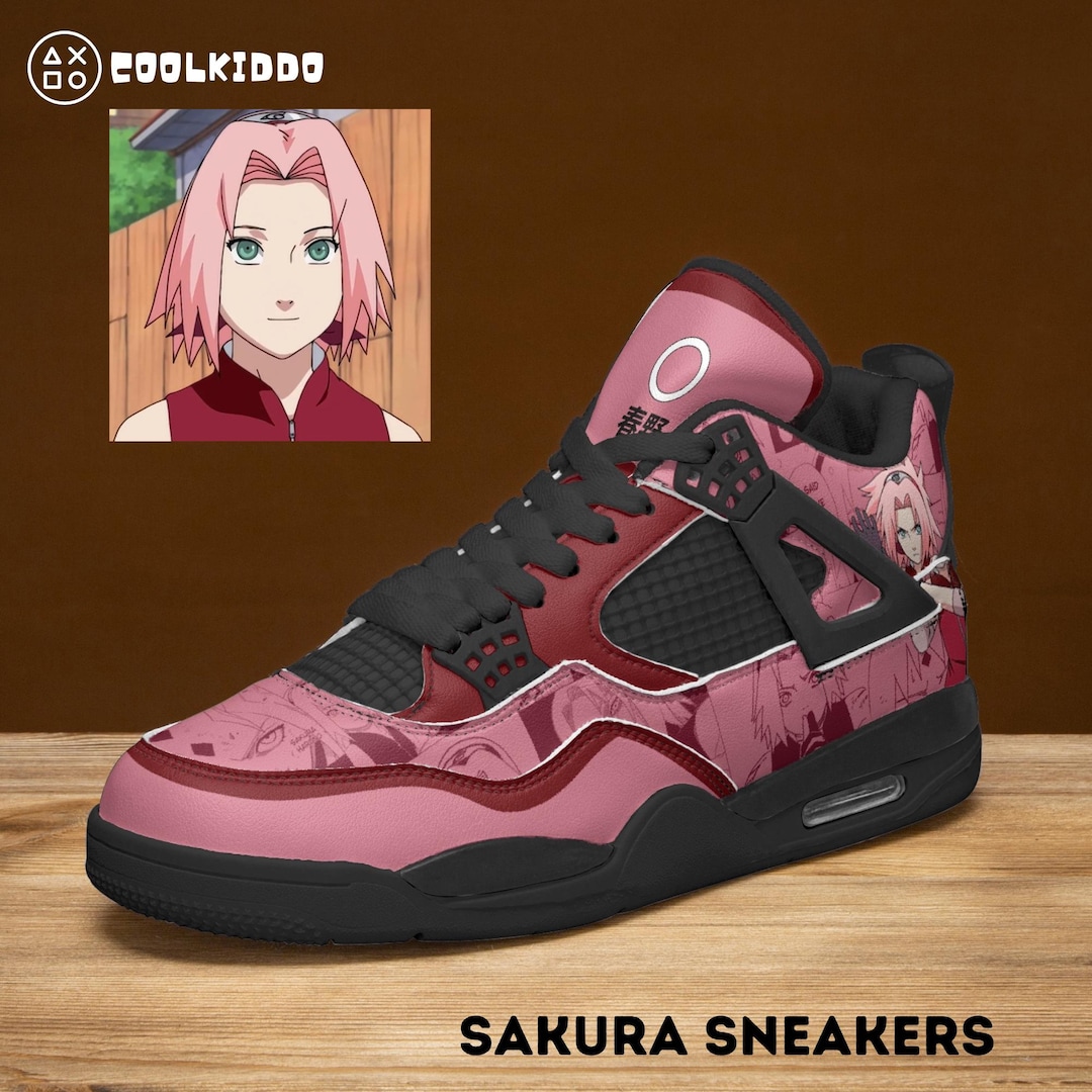 Sakura Haruno High-top Black Sole Sneakers: Anime Basketball Kicks ...