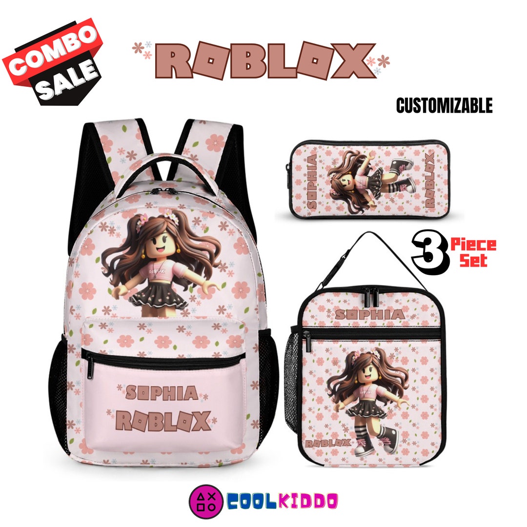 Roblox Girl Backpack, Loungbag and Pencil Case Package, Pink With ...