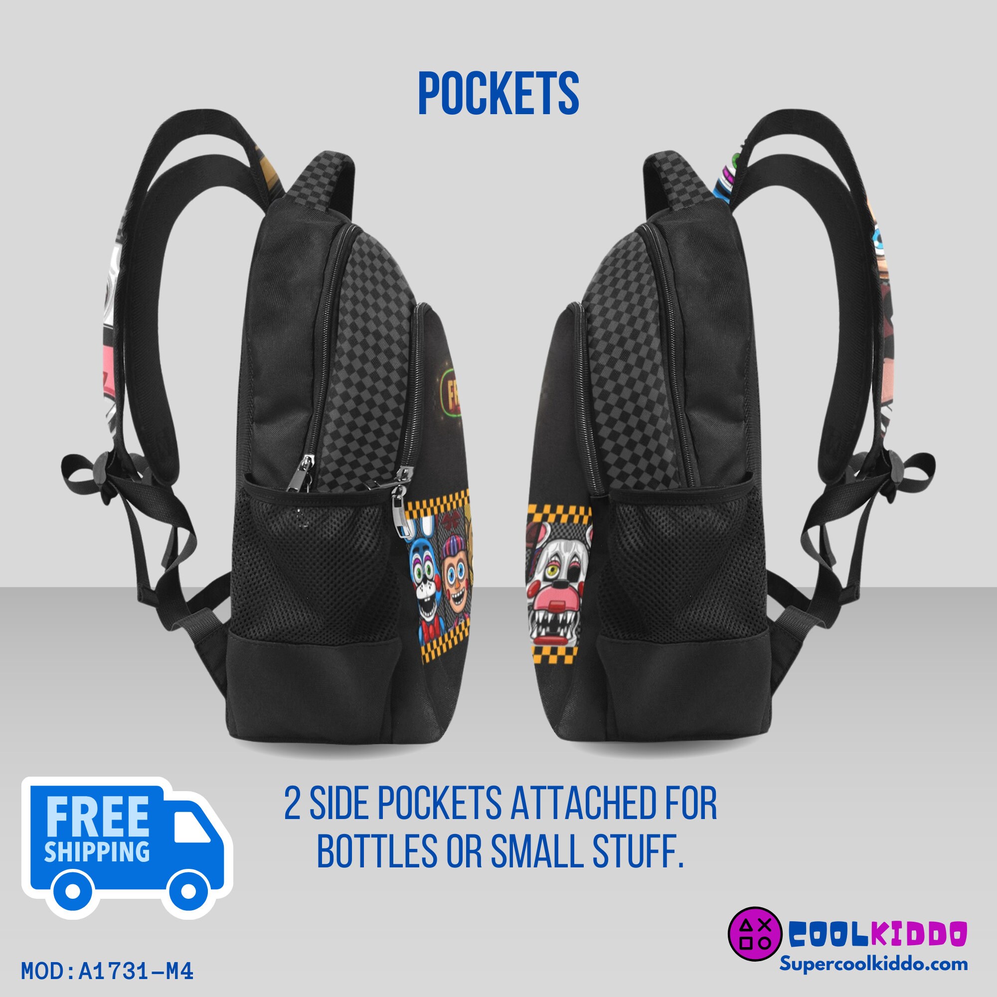 Five Nights at Freddy's Movie Inspired Black Backpack, Horror ...
