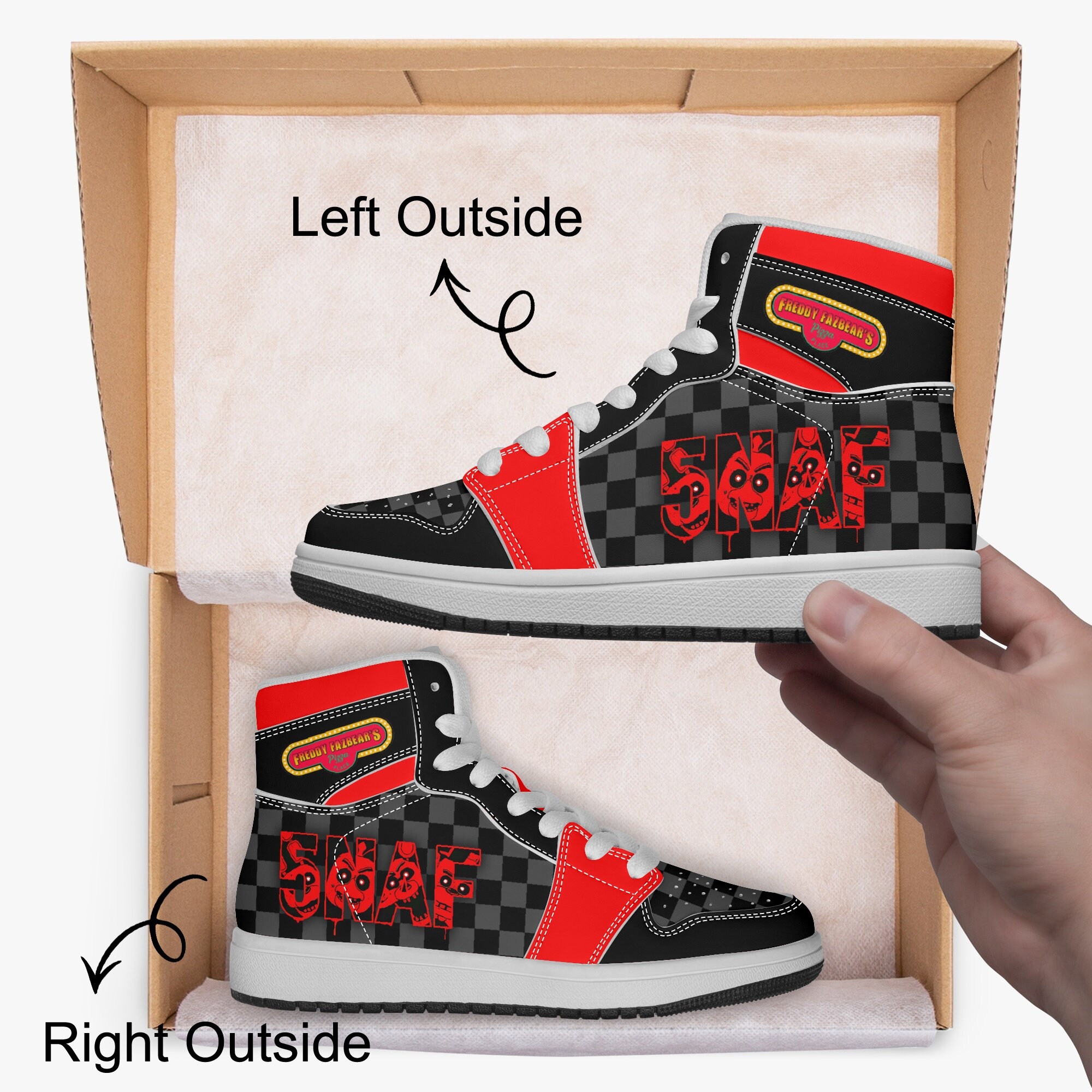 Five Nights at Freddy's Inspired Character High-top Leather Black and ...