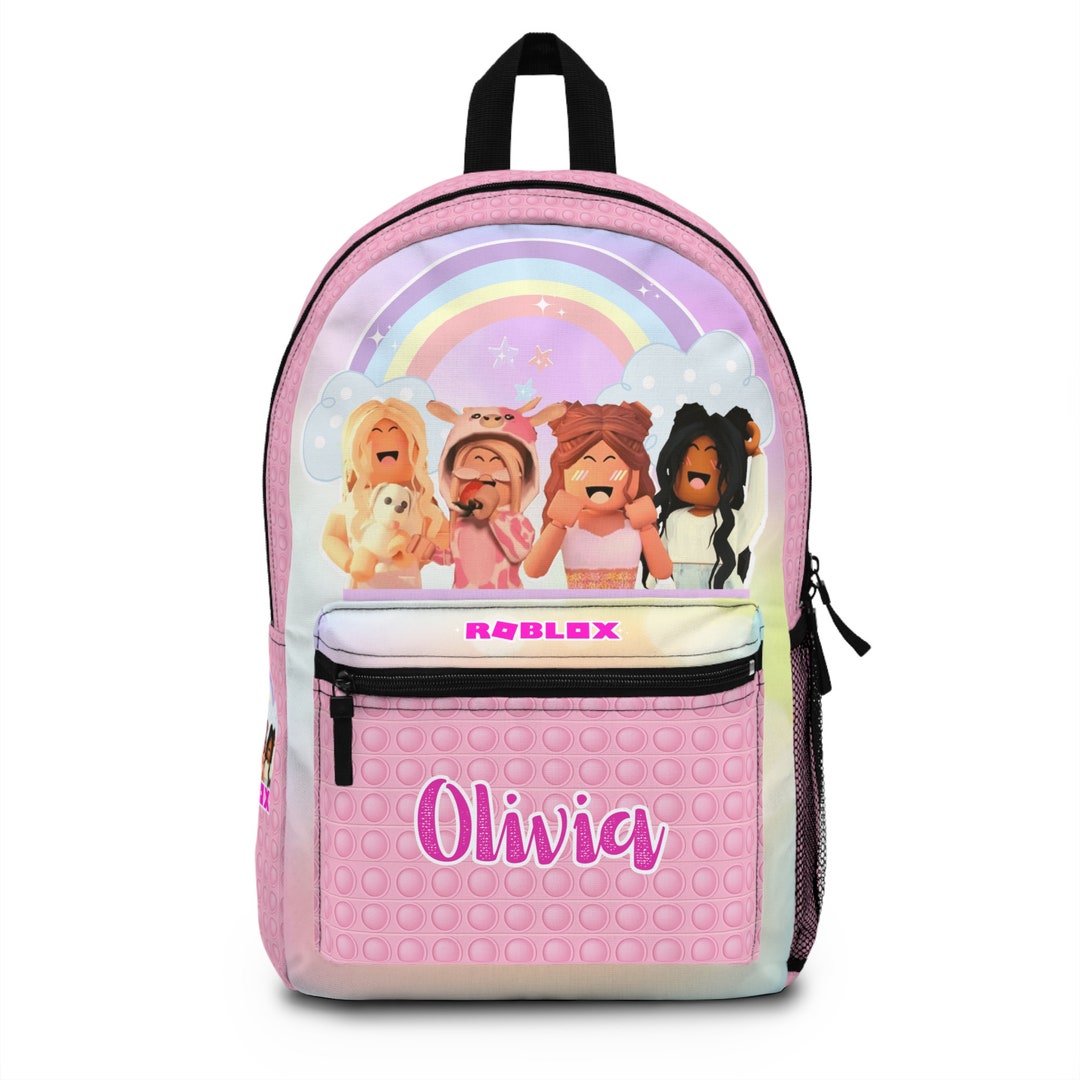 Pink Roblox Girls Backpack Customizable Cool Kiddo Backpacks - Etsy
