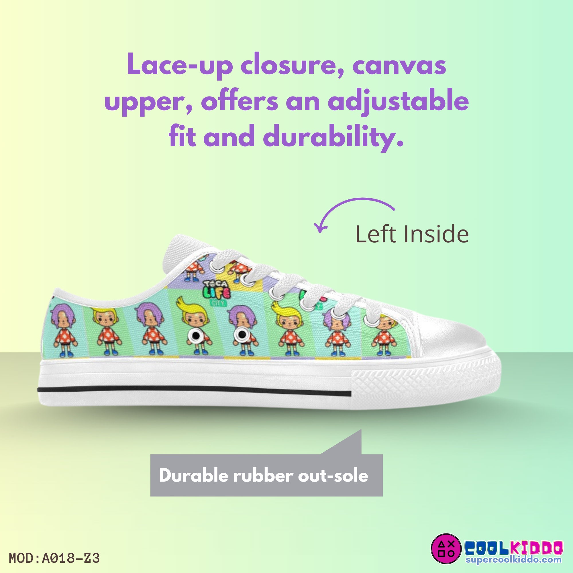 Toca Boca, Low-top Sneakers, Toca Boca Print Casual Shoes, Canvas ...