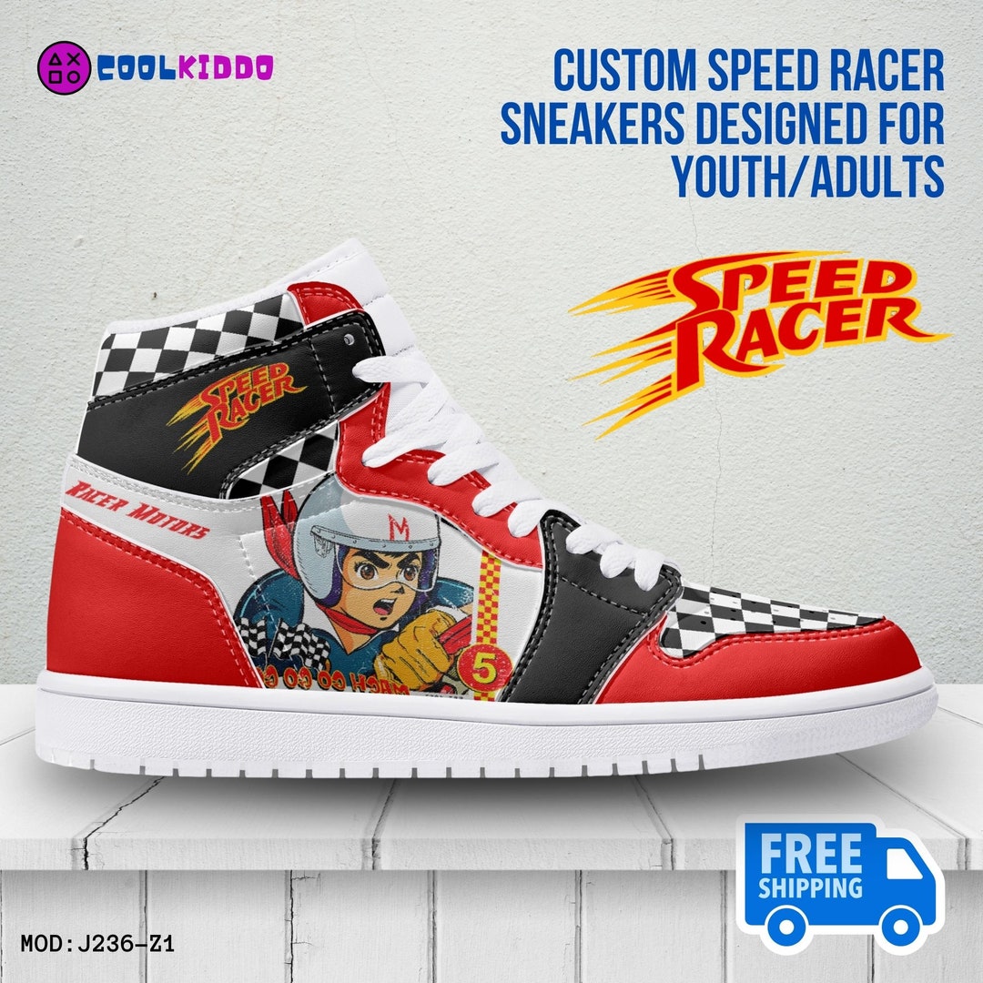 Custom Speed Racer Character High-top Leather Sneakers Adult/youth ...