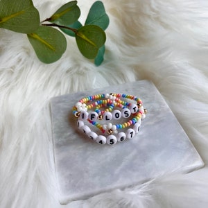 Customizable Bead Name Bead Bracelet for Kids, Toddler Bracelet, ID ...