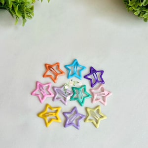 Colorful Star Snap Hair Clips: Y2K Glitter Clips (3cm) - Etsy