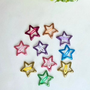 Colorful Star Snap Hair Clips: Y2K Glitter Clips (3cm) - Etsy