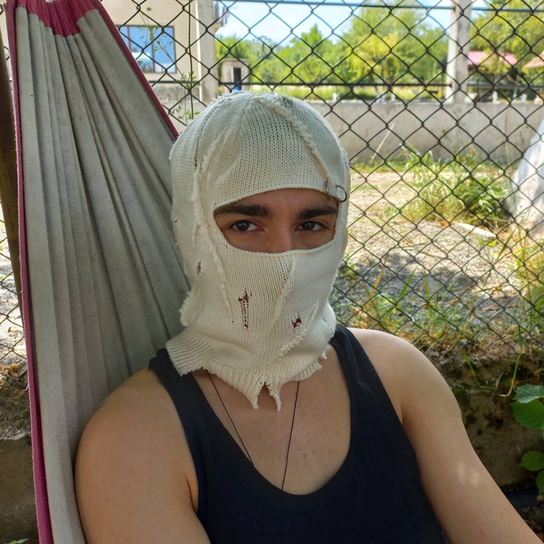 Distressed Balaclava Yeat Mask Distressed Ski Mask off - Etsy Australia