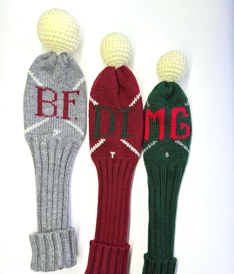 Custom Knit Golf Headcover With Initials. Personalized Golf Club Cover ...