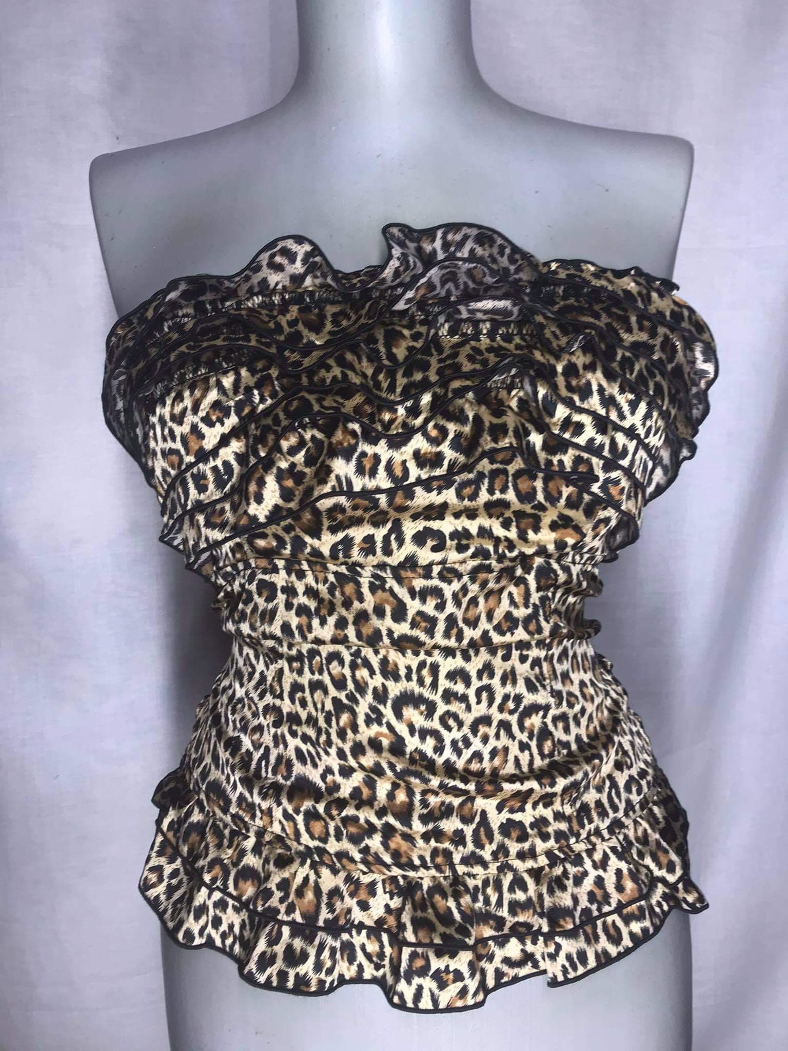 Satin Leopard Print Top Without Straps - Etsy