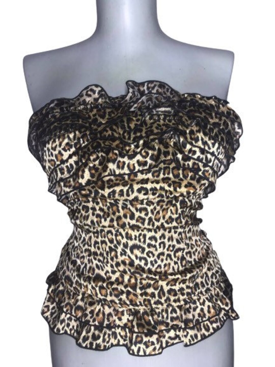 Satin Leopard Print Top Without Straps - Etsy