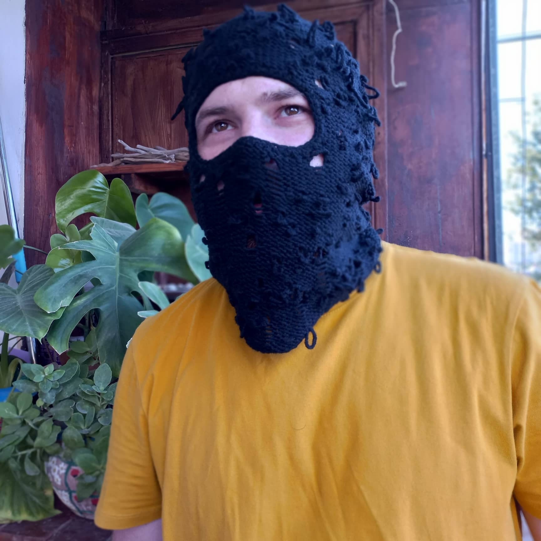 Black Distressed Balaclava Mask Ski Mask - Etsy