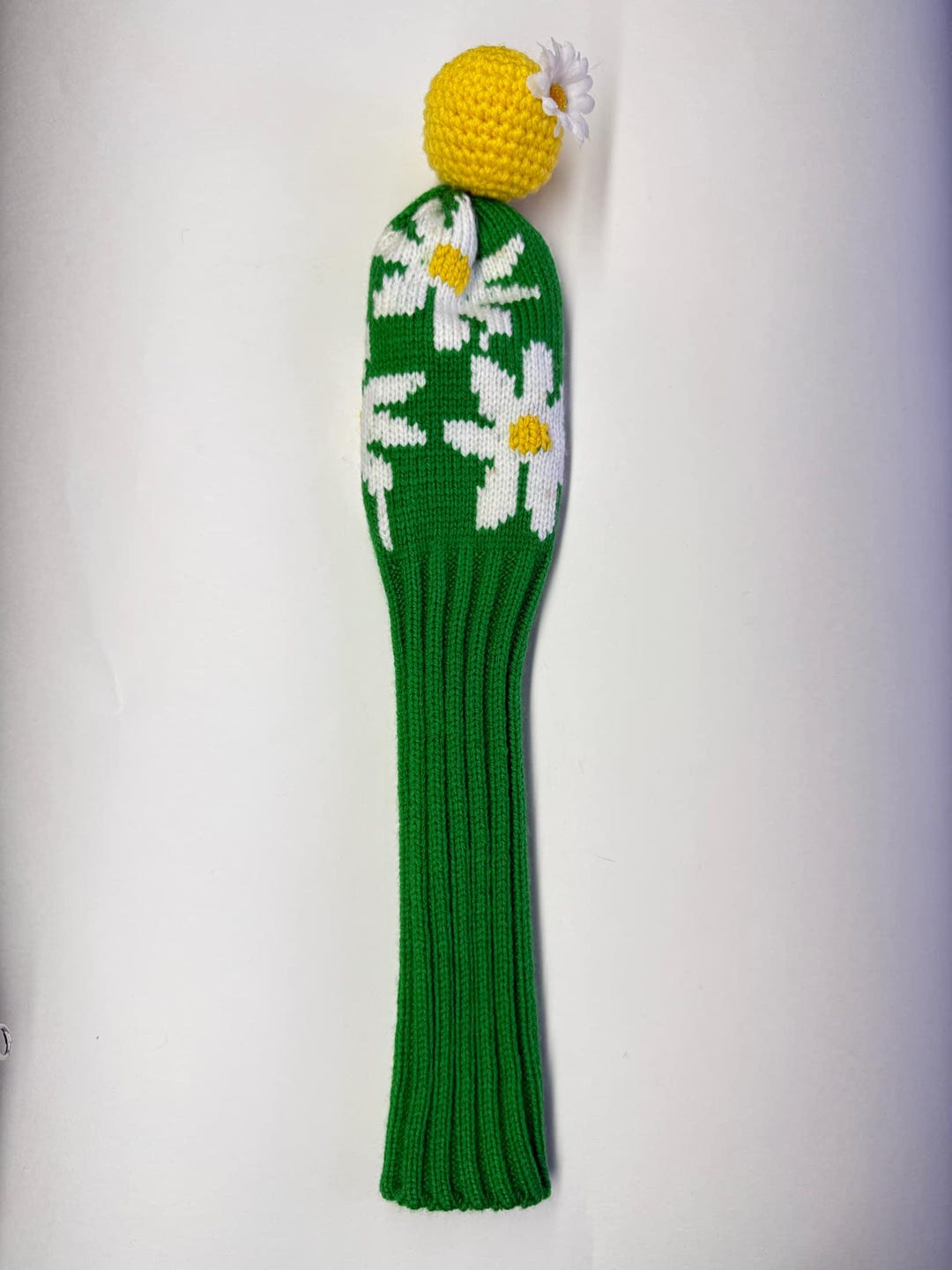 Golf Head Cover Knit With Daisy Flower and Crochet Ball for Women ,men ...