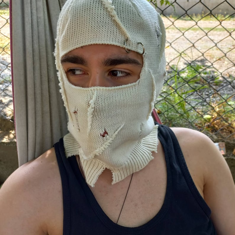 Distressed Balaclava Yeat Mask Distressed Ski Mask off - Etsy Australia