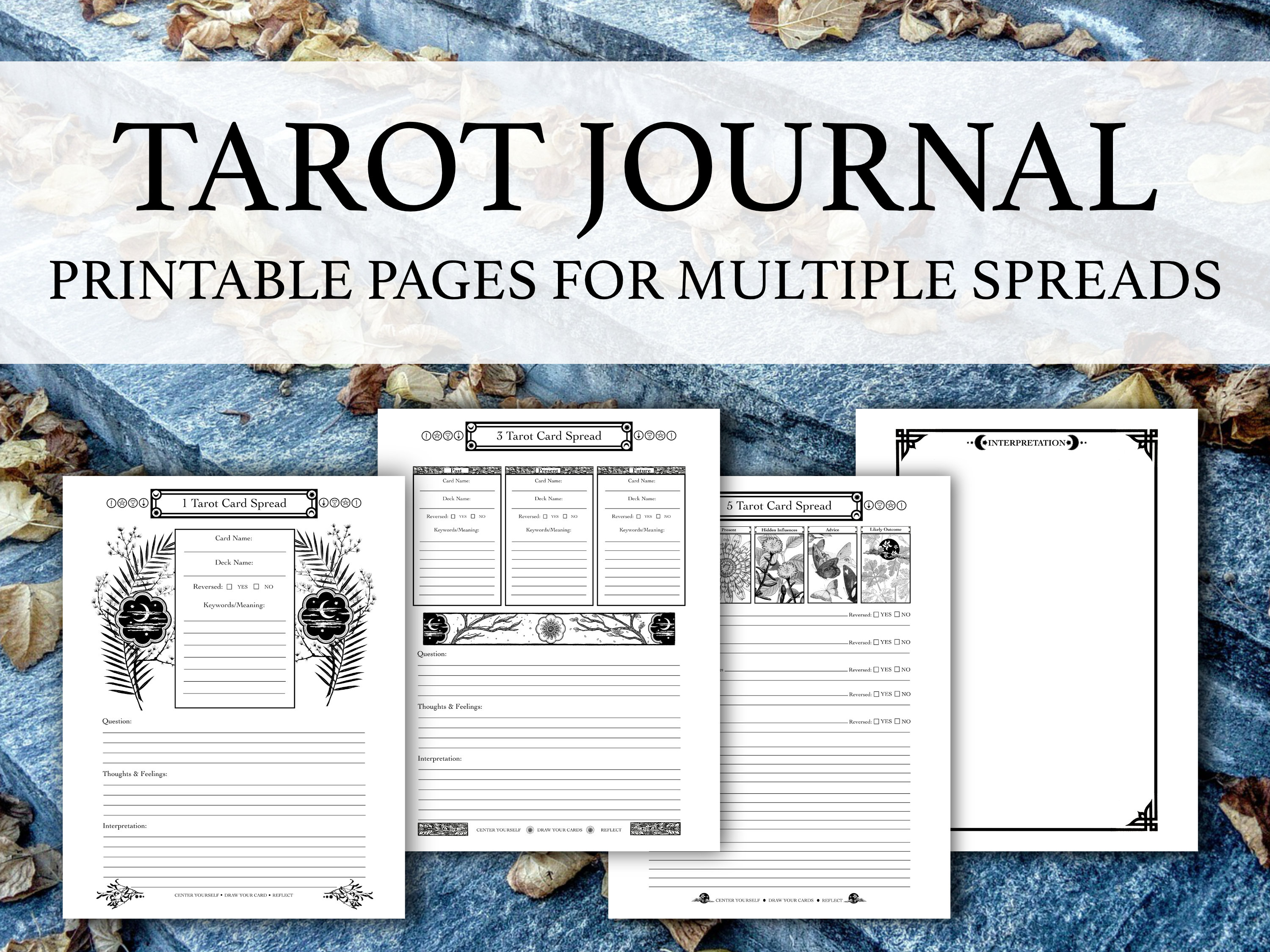 Tarot Journal Daily Tarot Diary Printable Spreads | Etsy