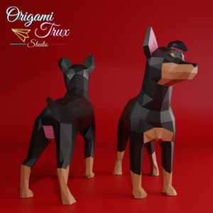 Pinscher Toy Dog Papercraft Template A4 (PDF+SVG) - Etsy