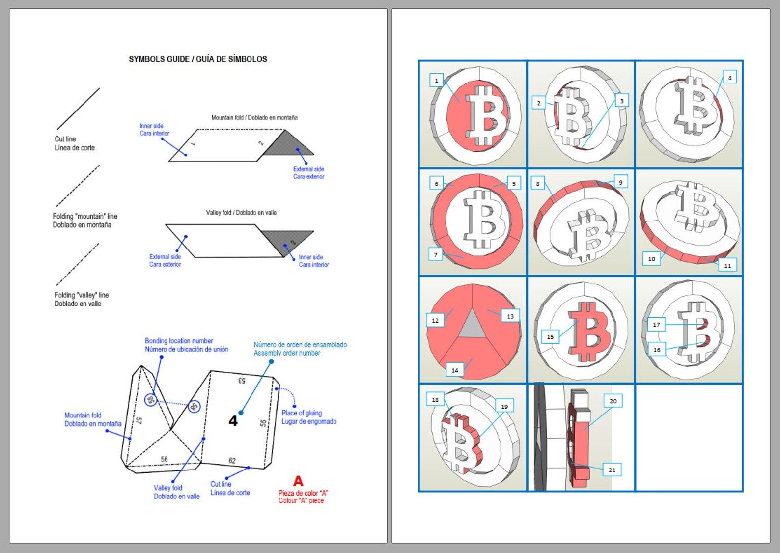 Ethereum and Bitcoin Papercraft Template A4 | Etsy