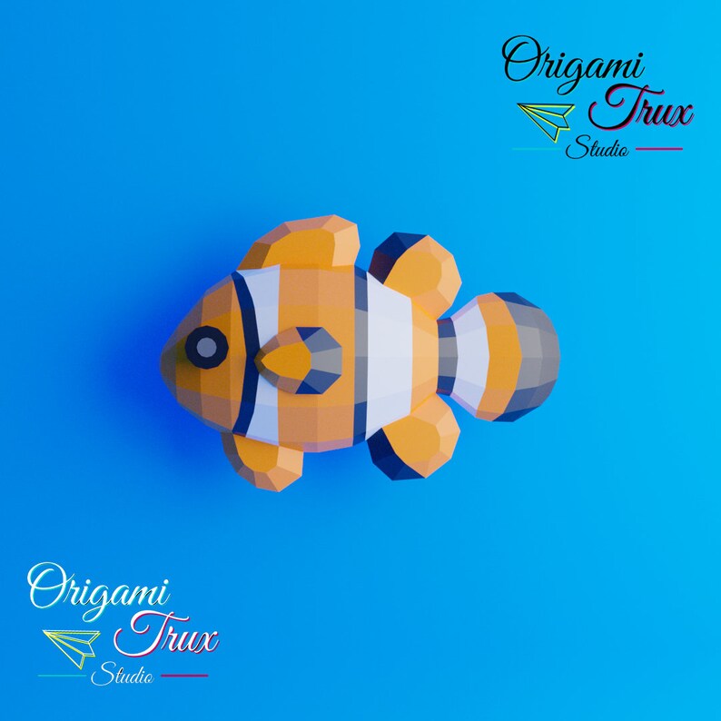 Clown Fish Papercraft Template A4 - Etsy