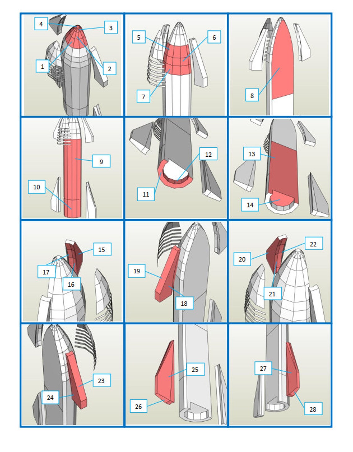 2x1 Starship Papercraft 3D (sculpture & Wall Version) Templates - Etsy