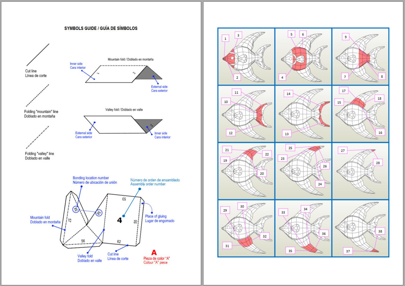 Angel Fish Papercraft Template A4 - Etsy