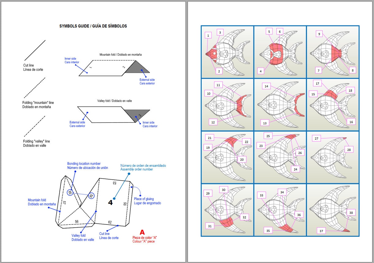 Angel Fish Papercraft Template A4 - Etsy