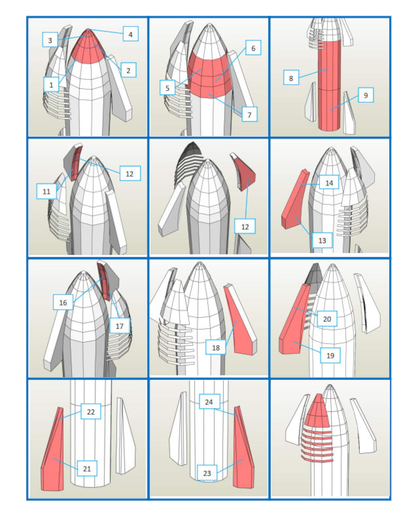 2x1 Starship Papercraft 3D (sculpture & Wall Version) Templates - Etsy