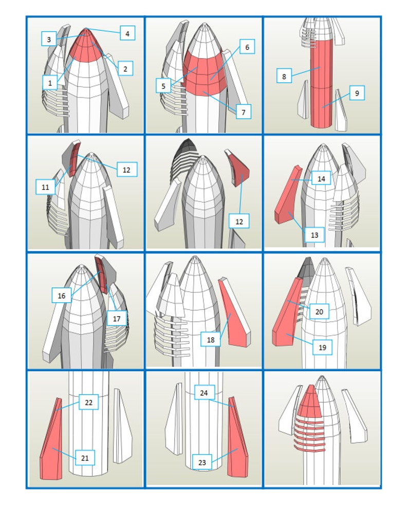 2x1 Starship Papercraft 3D (sculpture & Wall Version) Templates - Etsy
