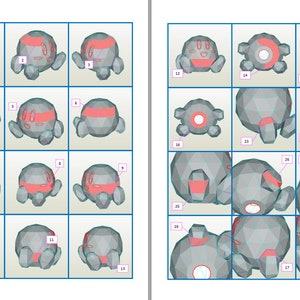 Kirby Papercraft Template A4 - Etsy