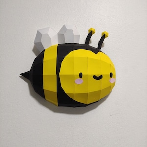 3D Sculpture Cute Bee (wall) Papercraft Templates A4 - Etsy