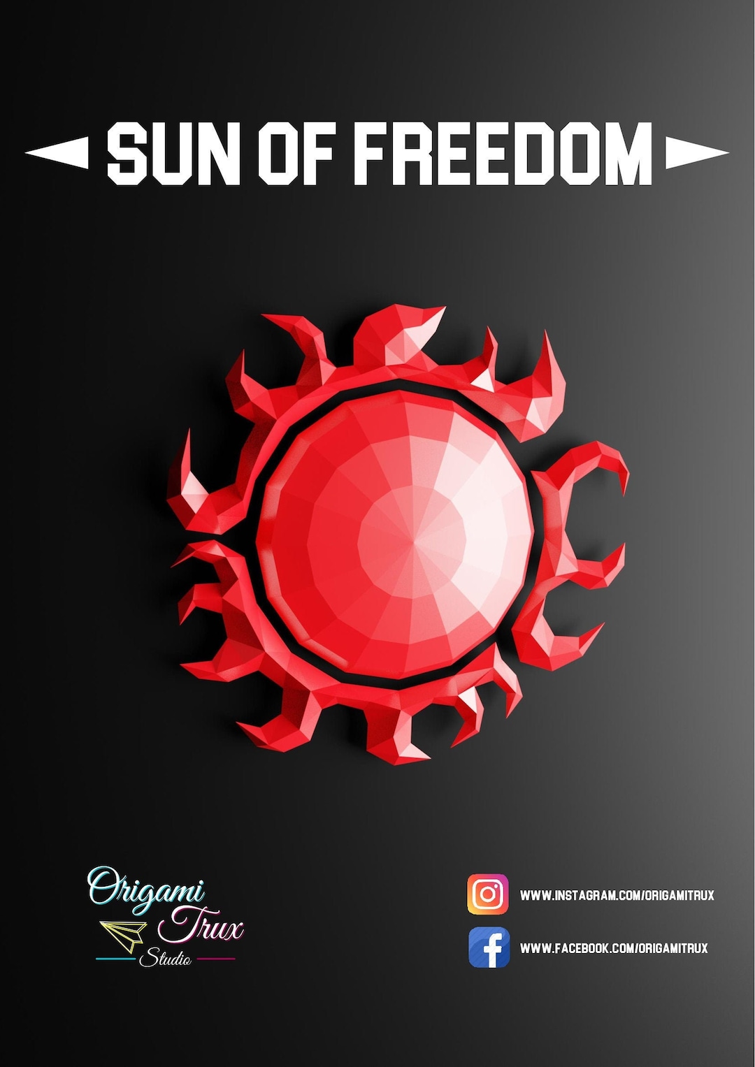 Sol de la Libertad Papercraft 3D Escultura de pared Símbolo de los ...