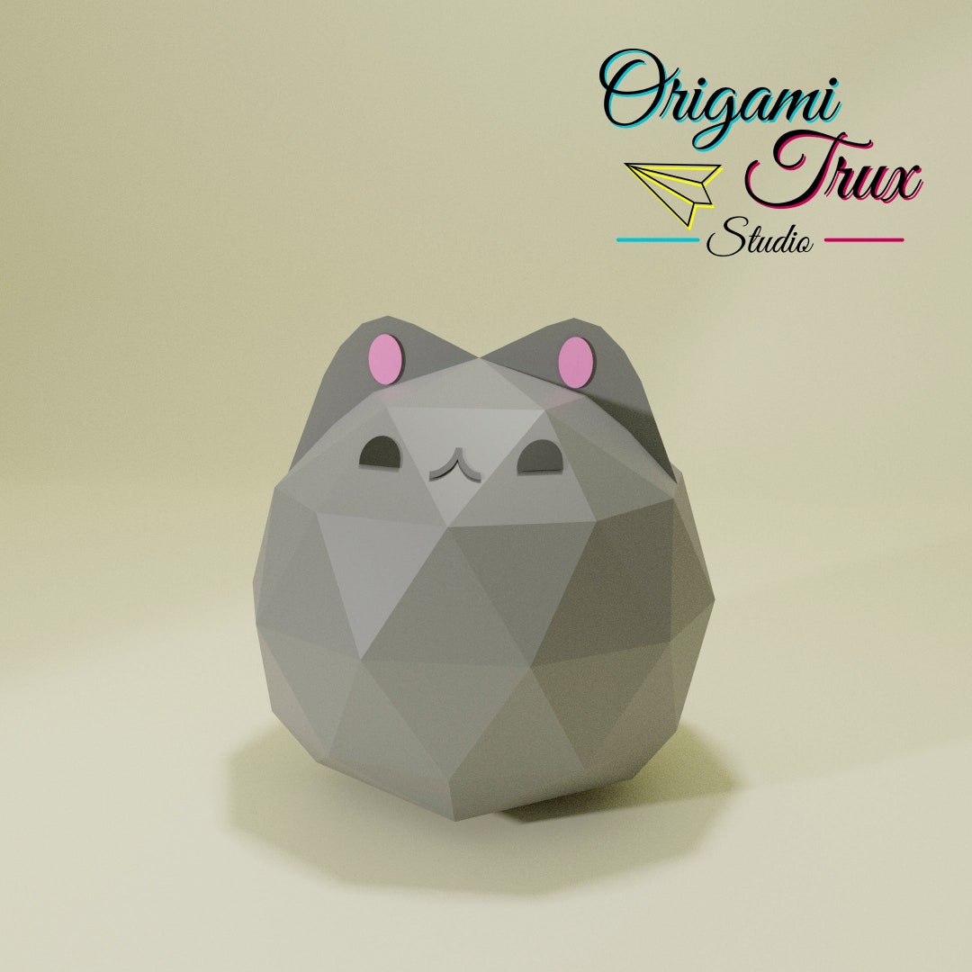 Ball Cat Papercraft Template A4 (PDF+SVG) - Etsy