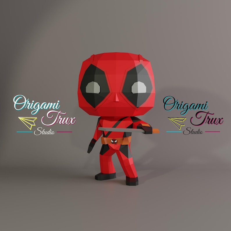 Deadpool Funko Papercraft Template A4 (PDF+SVG) - Etsy