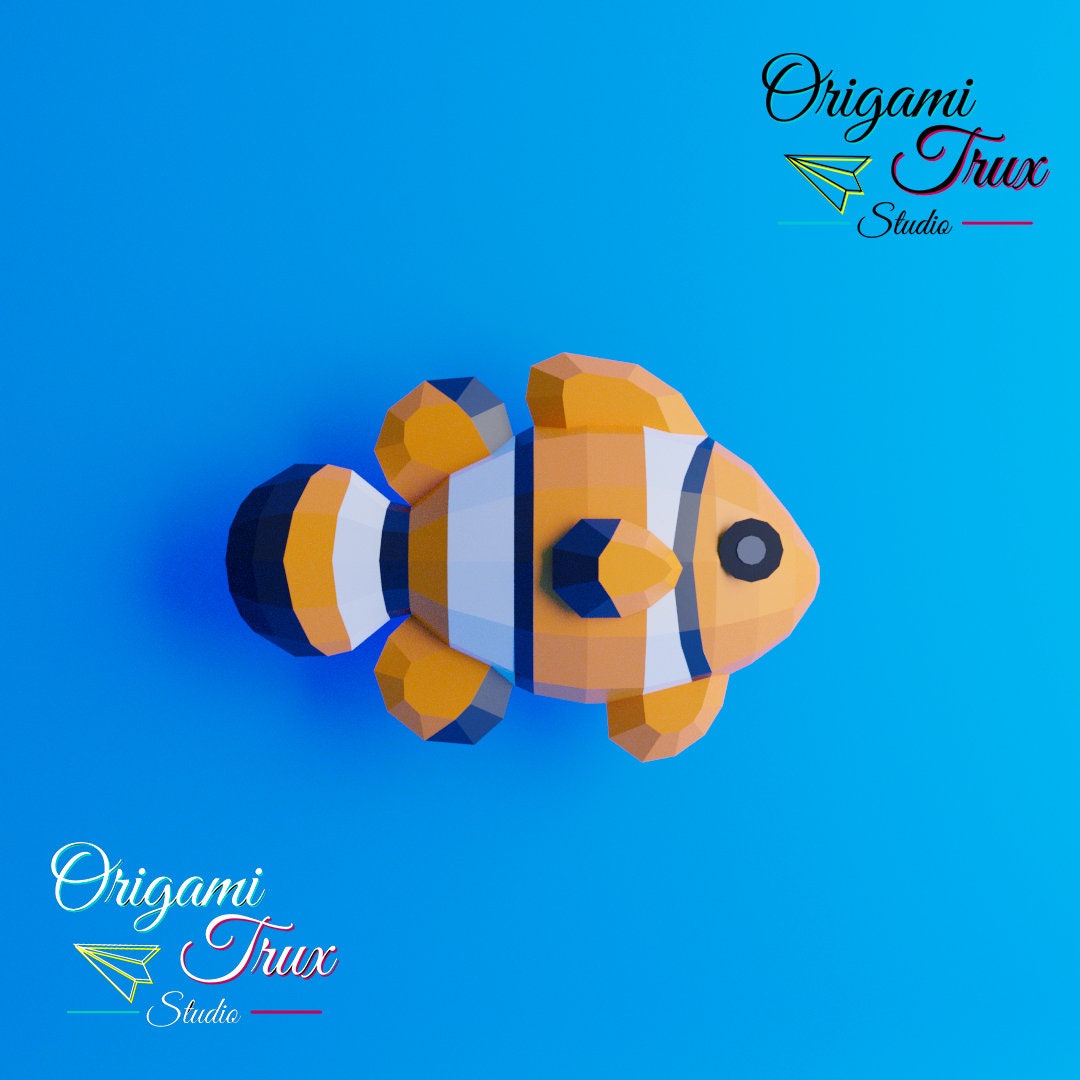 Clown Fish Papercraft Template A4 - Etsy