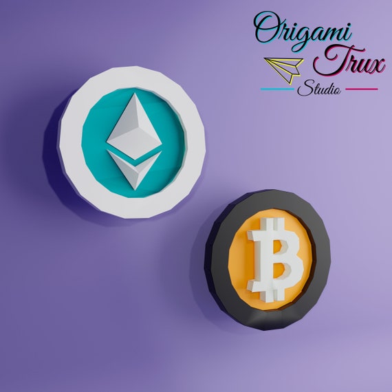 Ethereum and Bitcoin Papercraft Template A4 | Etsy