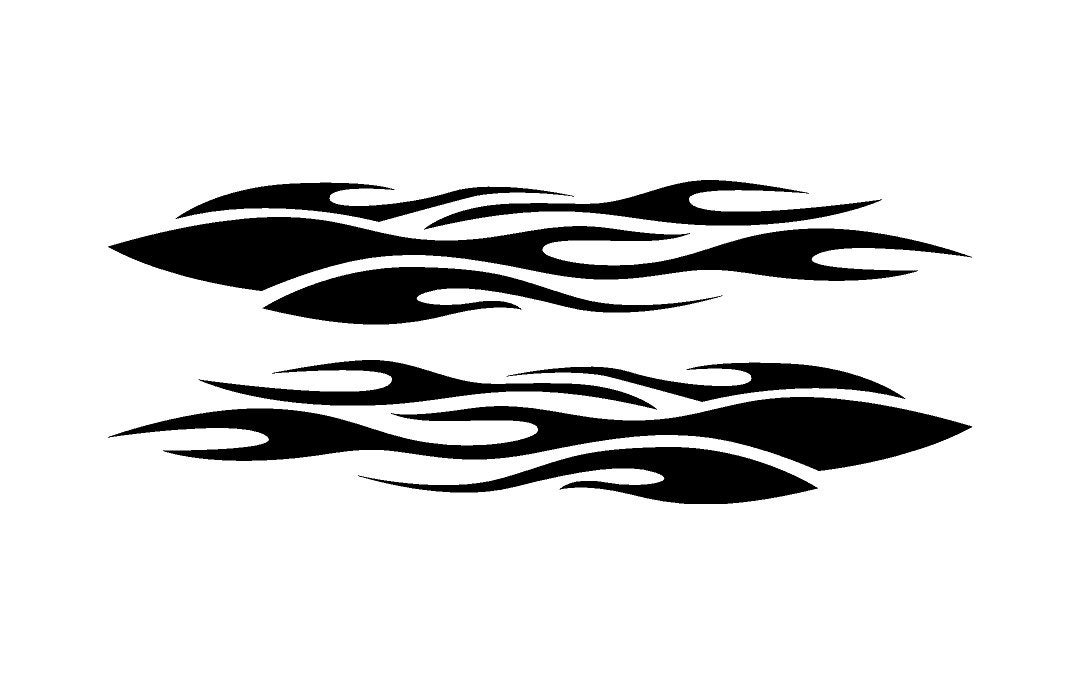 Set of 2 Tribal Flame Vinyl Decals Truck Motorcycle Tank Car - Etsy