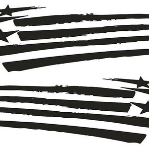 Set of 2 American Flag Ripped Vinyl Decals Truck, Motorcycle Tank, Car ...