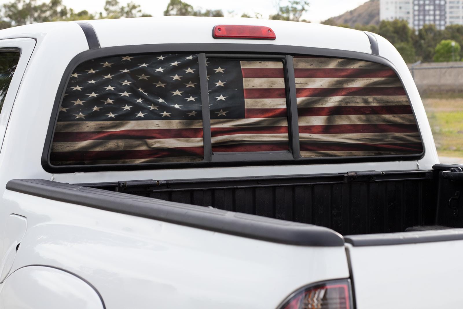 Truck Decal Back Window - American Flag - Perforated Vinyl TBW001 - Etsy