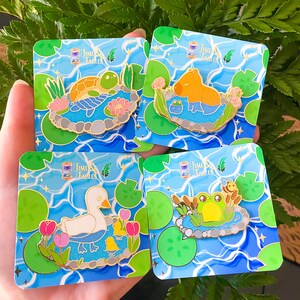 Capybara Enamel Pin Day at the Pond Collection of Hard Enamel Pins by ...