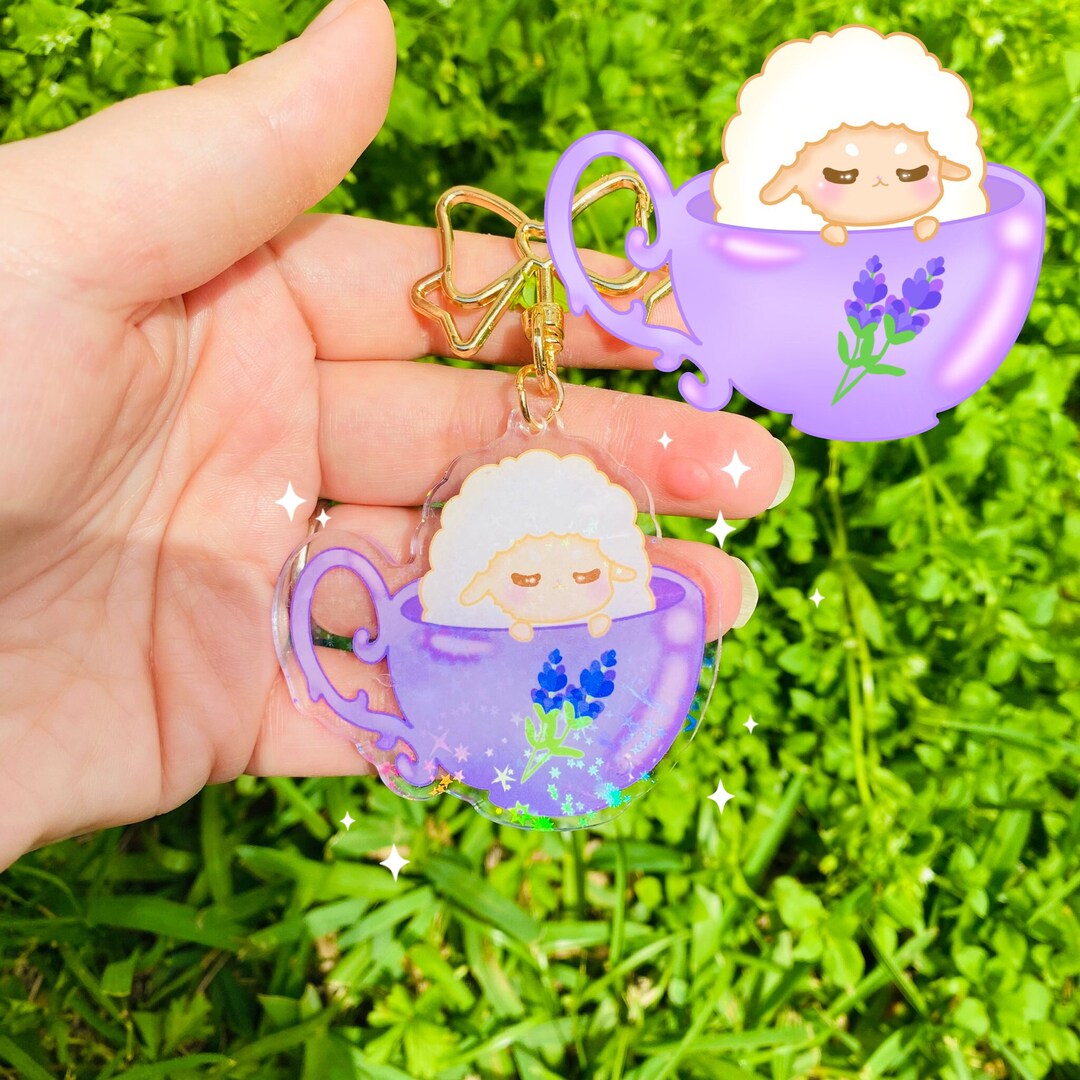 Sleepy Sheepy Holographic Acrylic Keychain, Sleepytime Tea Lamb Car Key ...