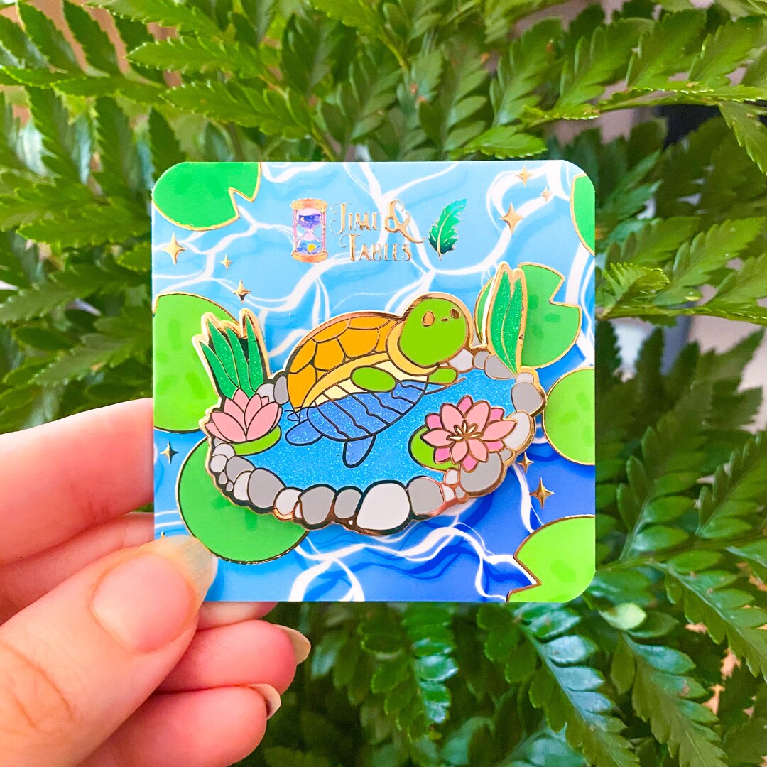 Turtle Enamel Pin Day at the Pond Collection of Hard Enamel Pins by ...