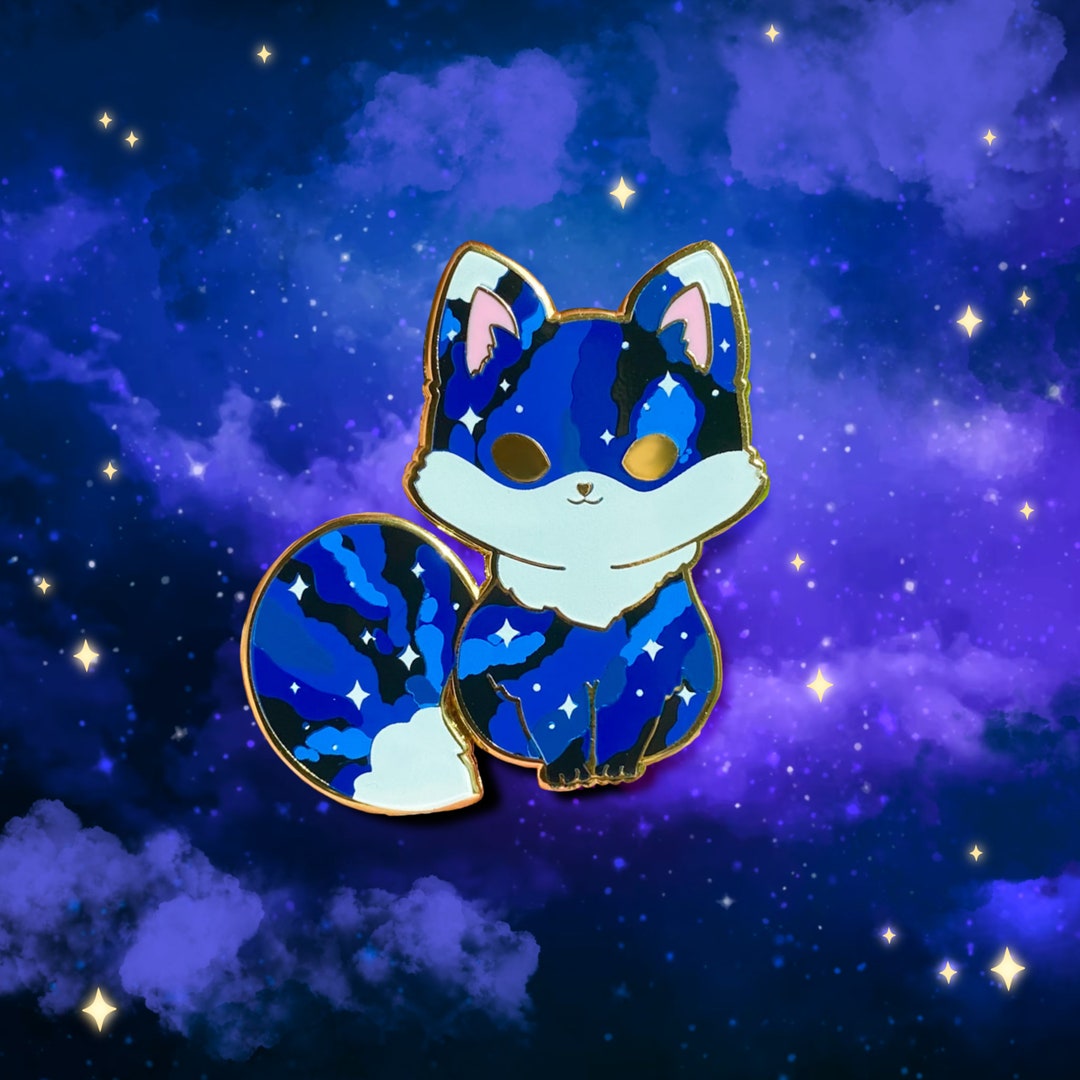 Milky Way Fox Enamel Pin Kawaii Lapel Pins - Etsy