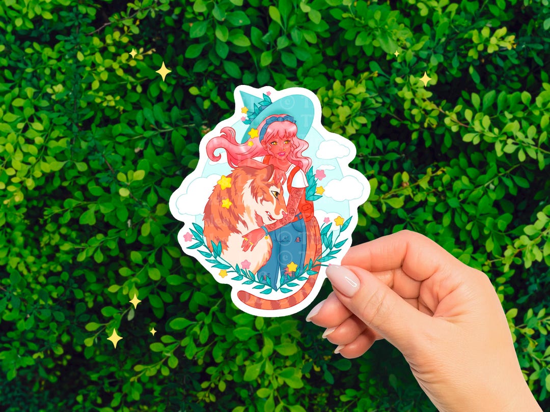 Tiger Witch Vinyl Sticker Kawaii Waterproof Stickers for Water Bottle ...