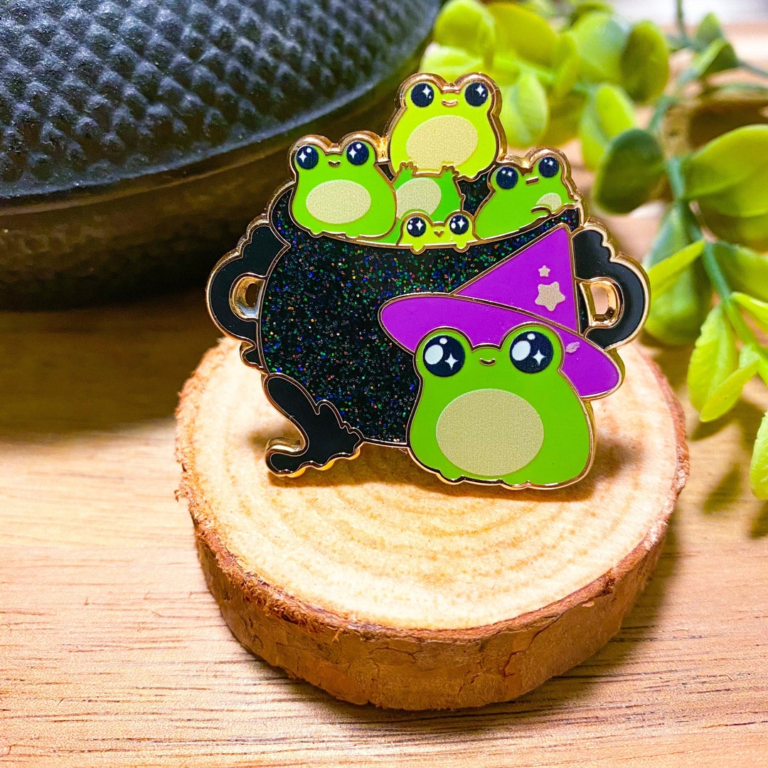 Froggy Witch Cauldron Enamel Pin Frog Frenzy Cute and Spooky - Etsy