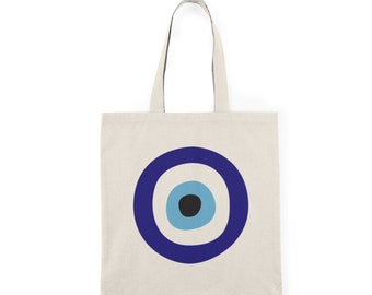 Tote Bag, Cloth Bag Print Bag, Evil Eye Boho Bag, Hand Printed Bag ...