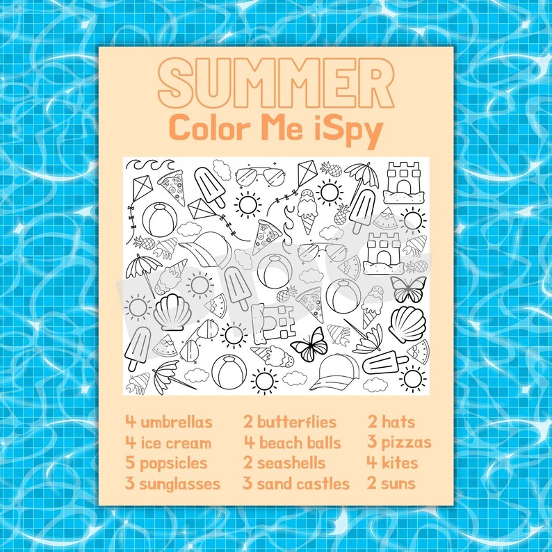 Kids Summer I Spy Game Printable Game Activity Car Vacation Road Trip ...