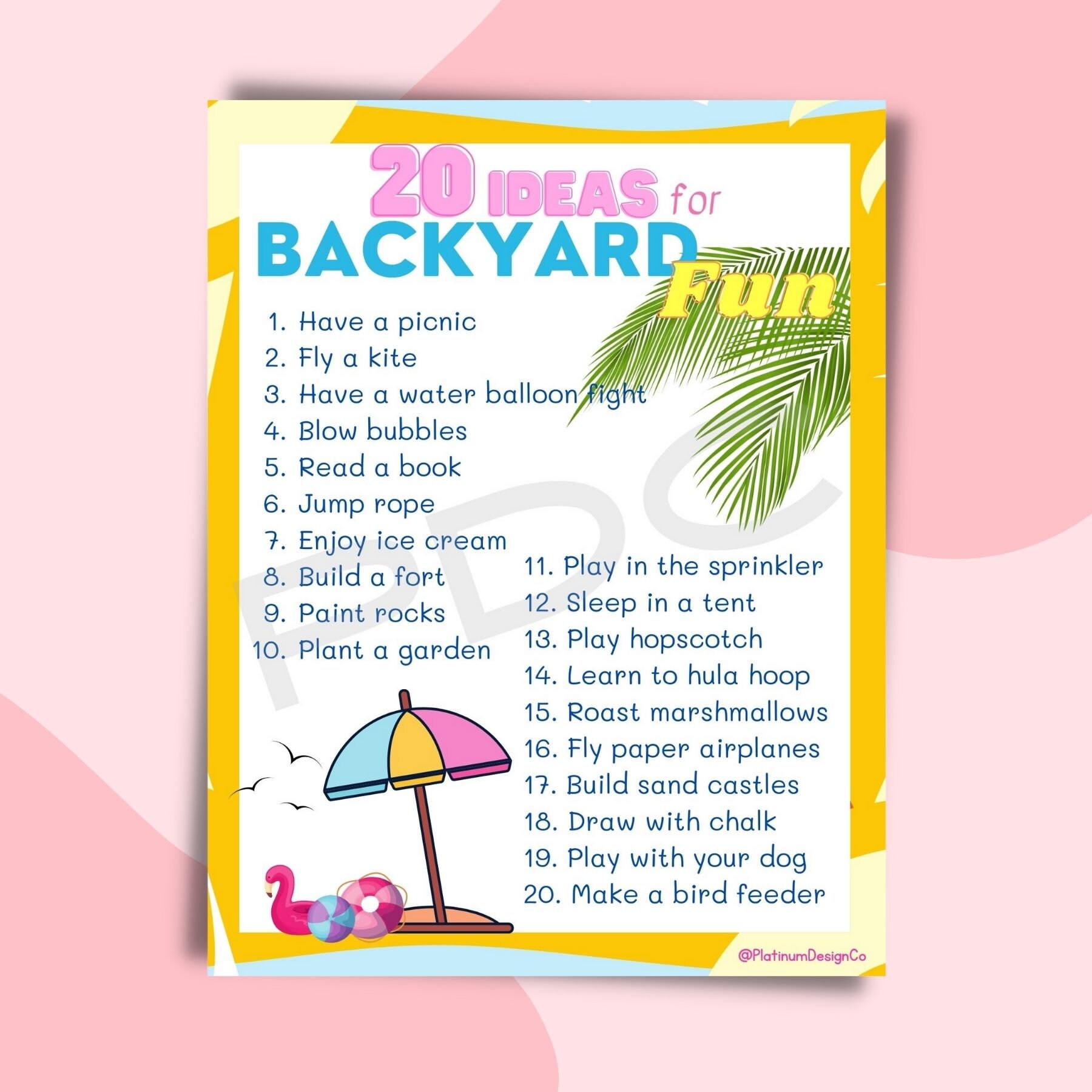 Summer Activities Family Kids Summer Checklist Organization Summer ...