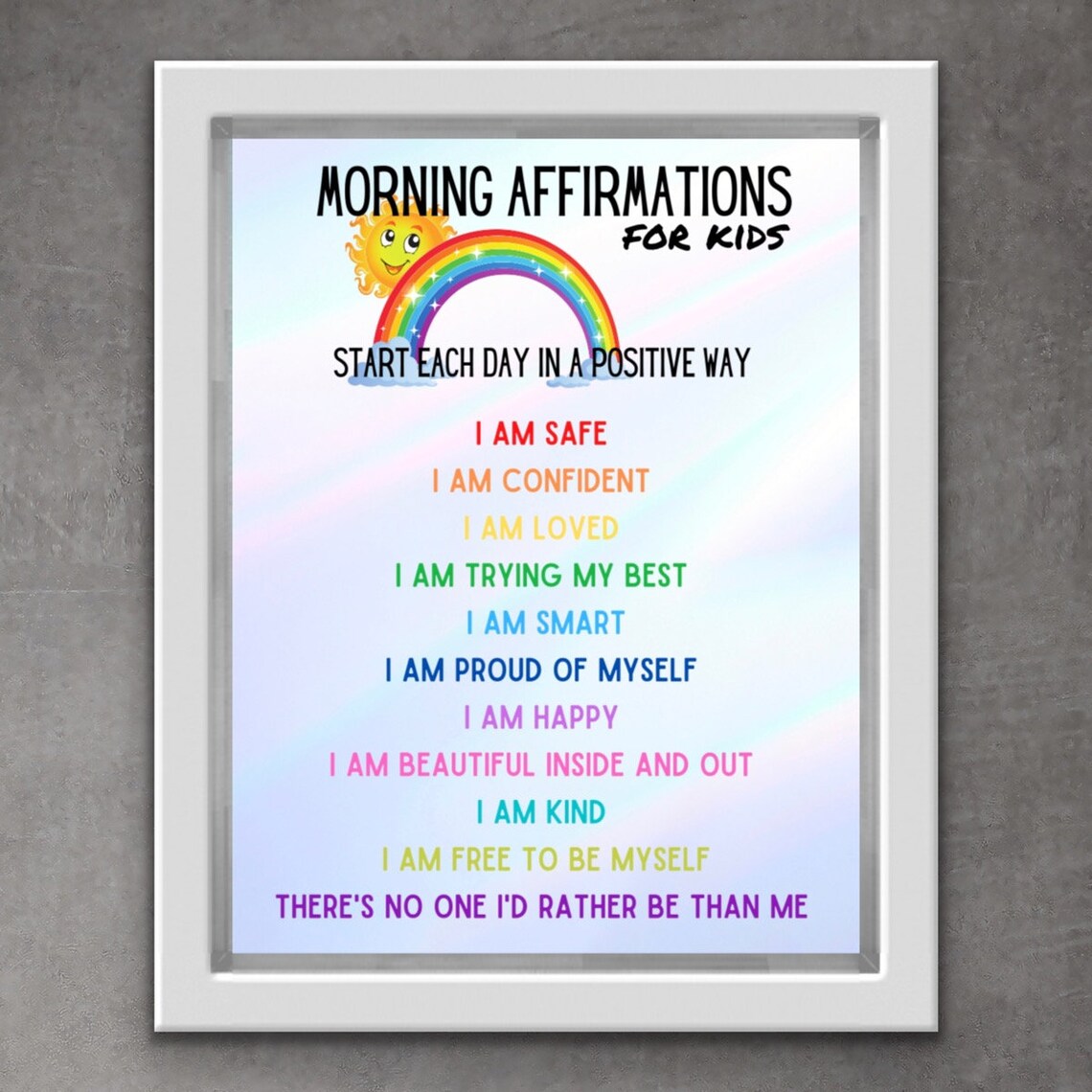 Morning Affirmations for Kids Positive Mindset Kids Children Student ...