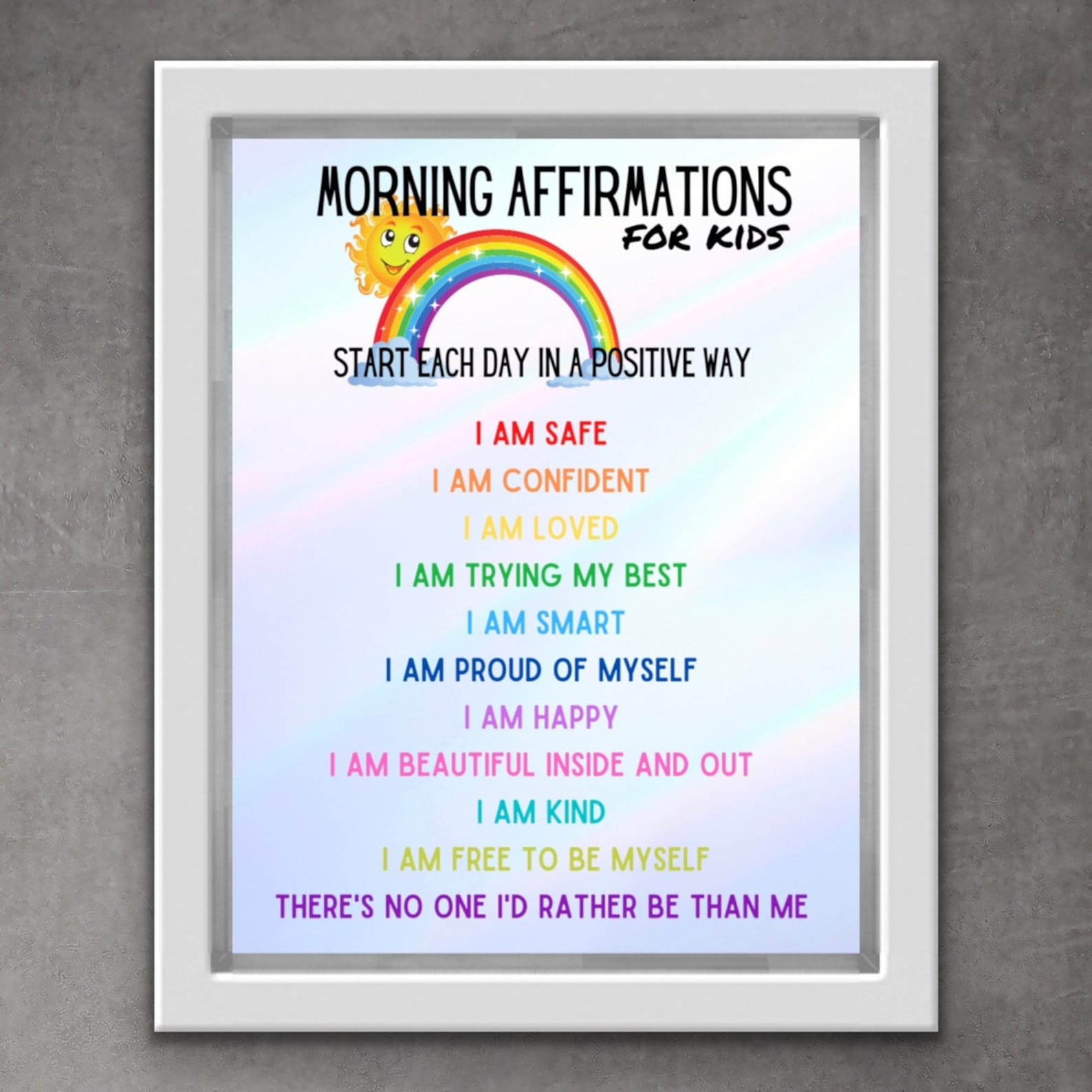 Morning Affirmations for Kids Positive Mindset Kids Children Student ...