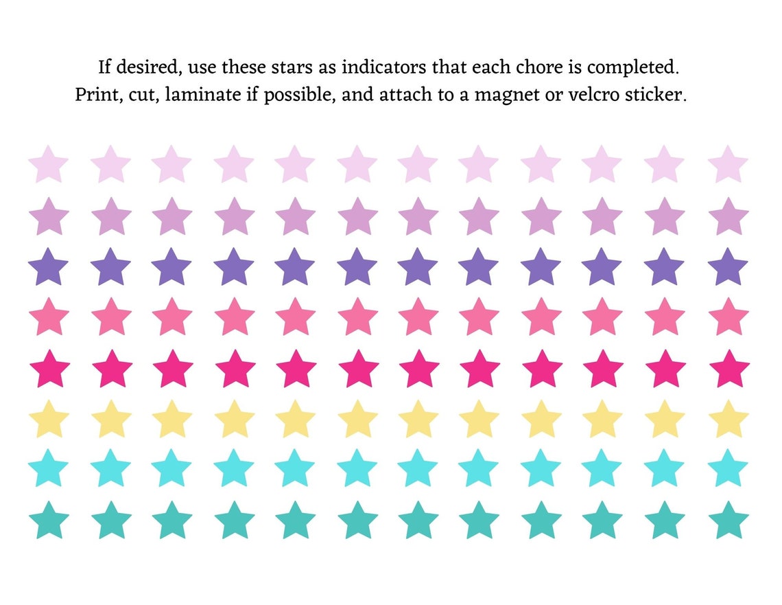 EDITABLE Fairy Weekly Reward Chart Routine Checklist - Etsy